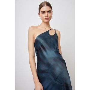 Rails | Dresses | Rails Bias Cut Satin Midi Dress One Shoulder Cutout ...